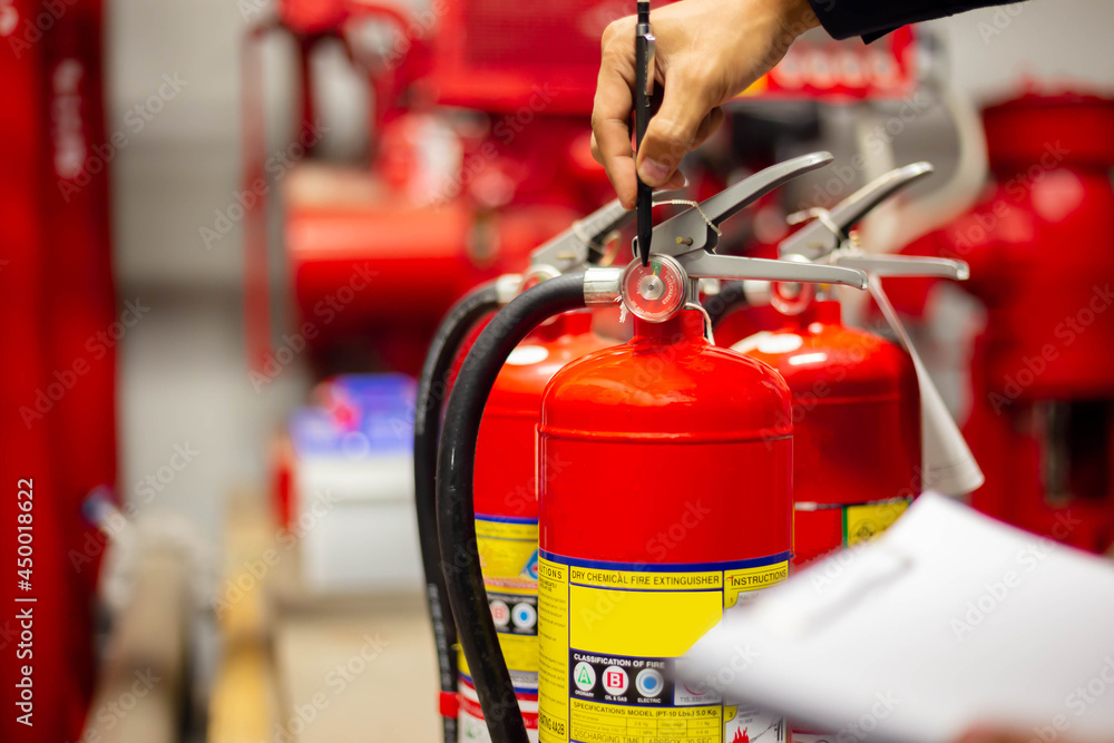 Engineer checking Industrial fire control system,Fire Alarm controller ...