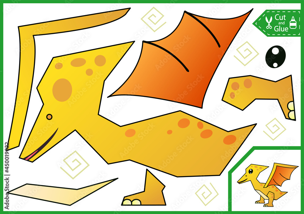 Kids craft game cut and glue pape