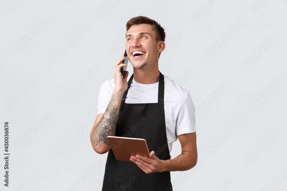 Retail stores, small business, cafe and restaurants takeaway concept ...