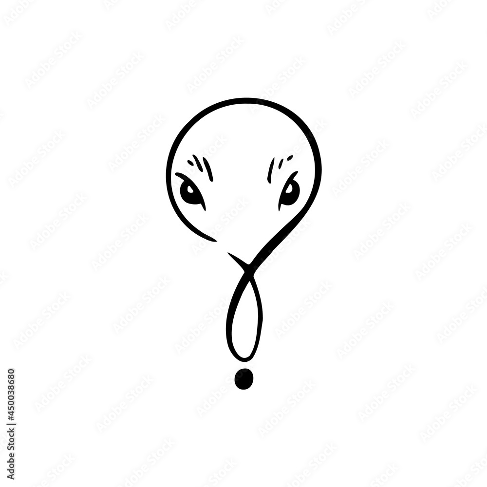 Question mark drawing, bird vector illustration hand drawn Stock Vector ...