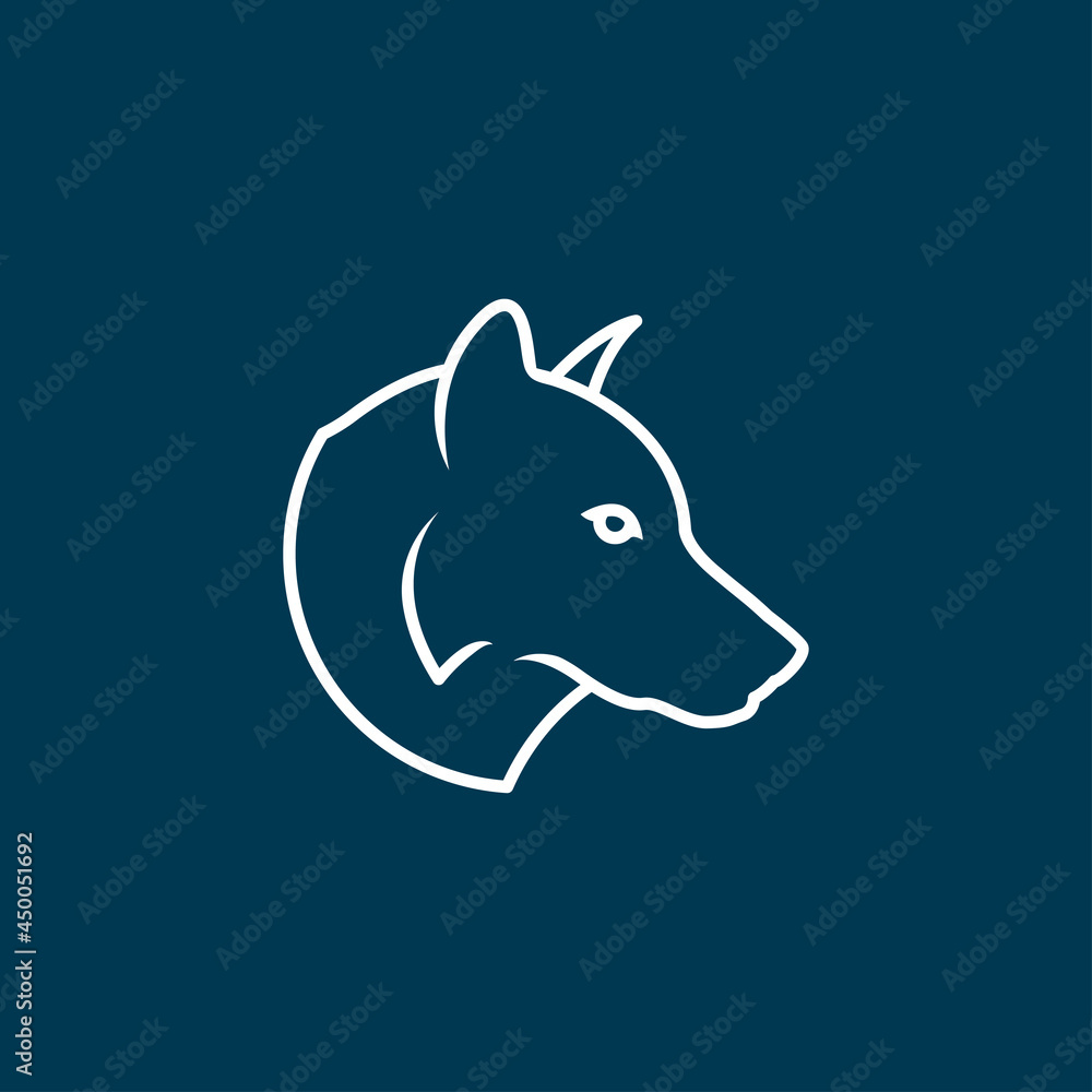 Wolf vector outline logo design, Vector illustration eps.10 Stock ...