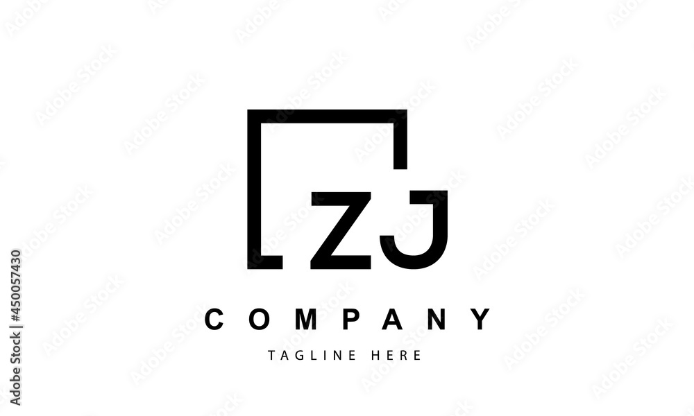 ZJ square frame letter logo design vector Stock Vector | Adobe Stock