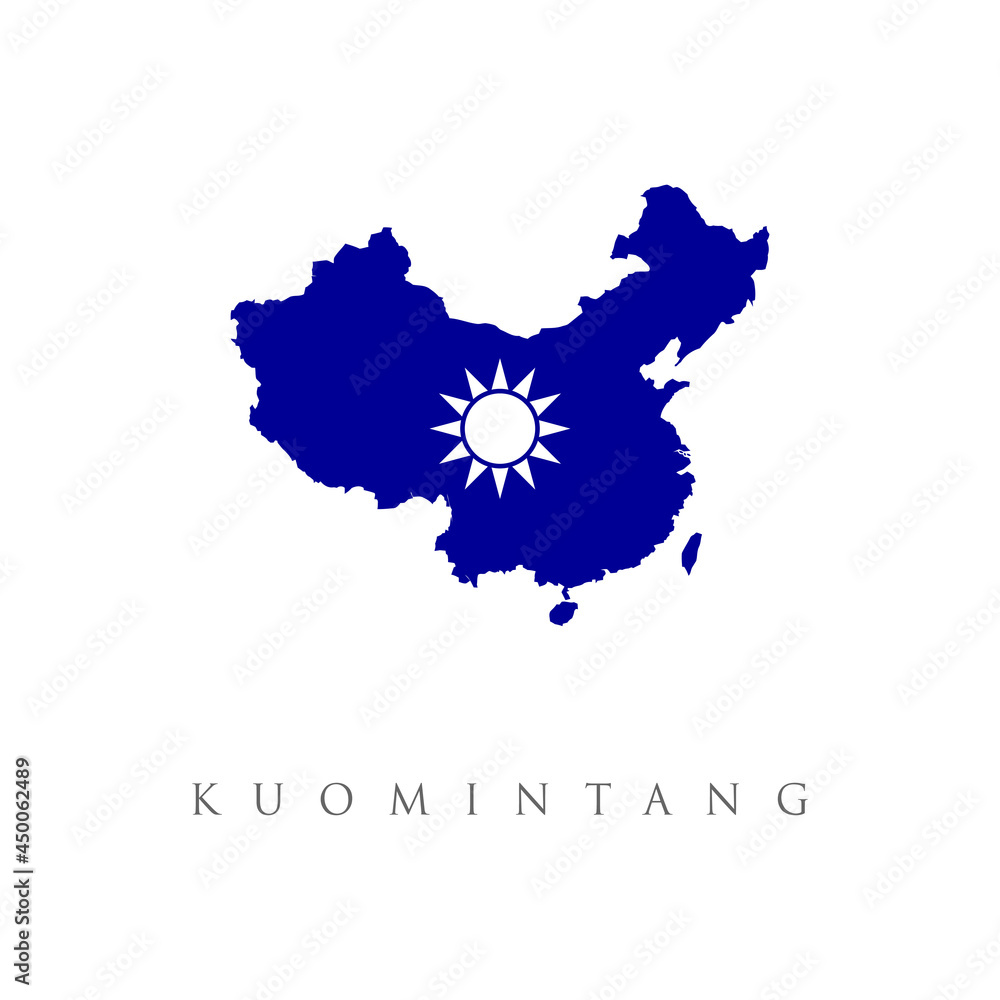 Kuomintang Flag Map isolated on white background Stock Vector | Adobe Stock