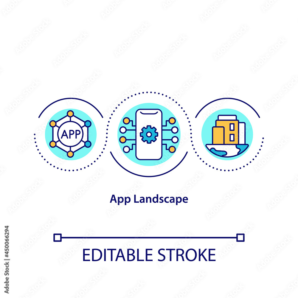 App landscape concept icon. Application modelling and design abstract ...