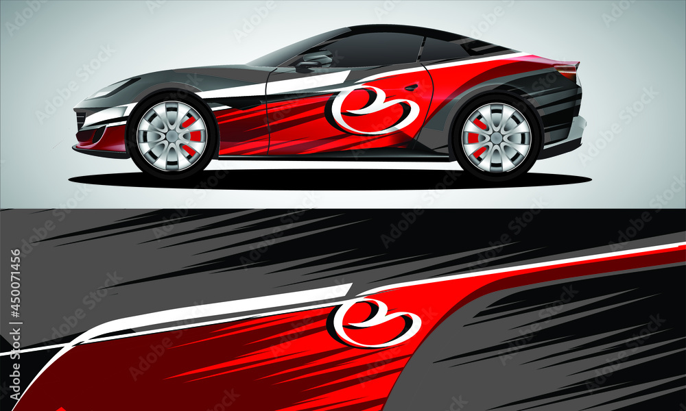 Car sticker or car wrap with natural natural concept with abstract line ...