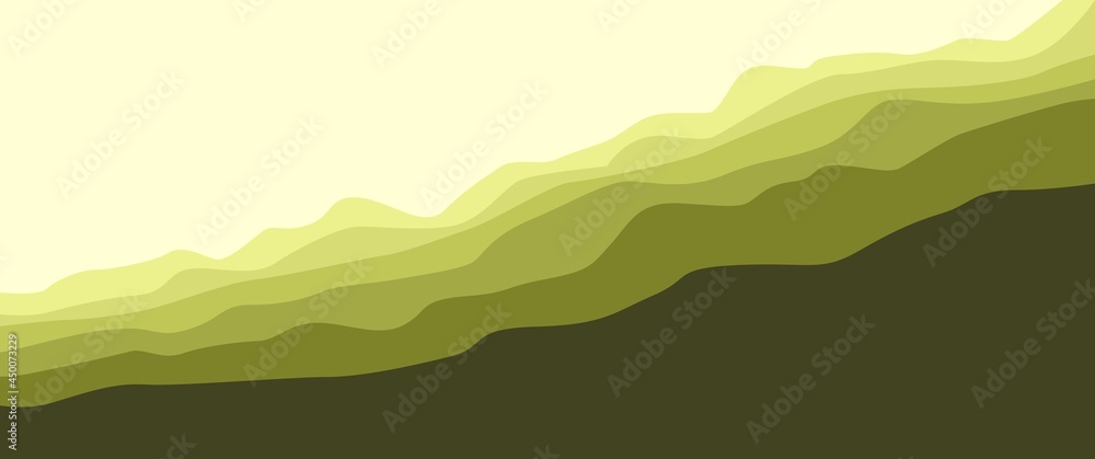 Abstract hill landscape vector illustration. Diagonal hill layers ...