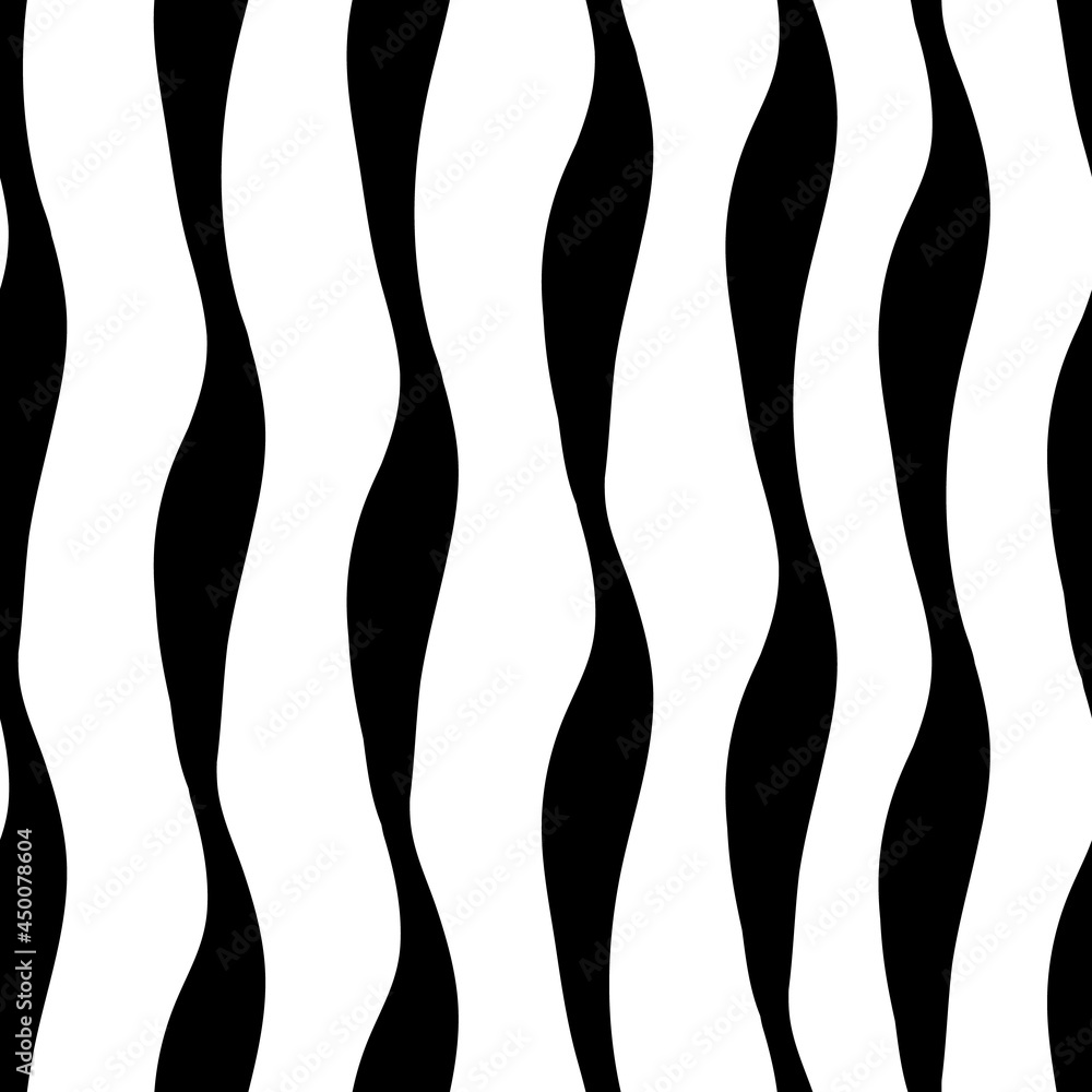Op Art Wavy stripes seamless pattern design. Fun design for fashion ...