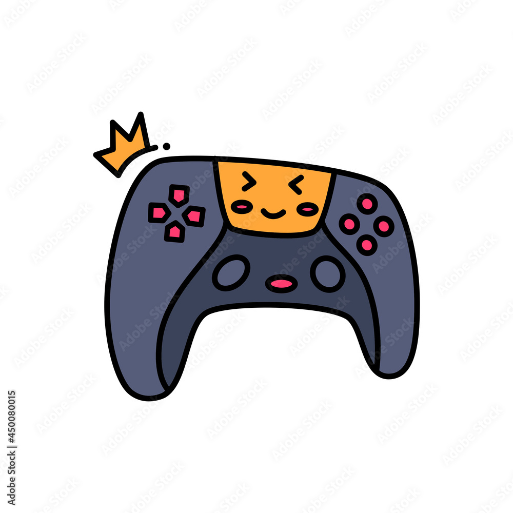 Gamepad controller doodle cartoon illustration logo design inspiration ...