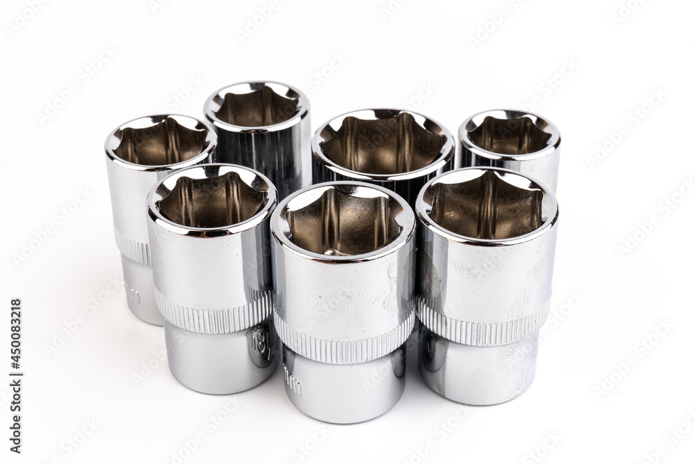 Tools for repair. Chrome mechanics tools set. Shop socket sets hand ...