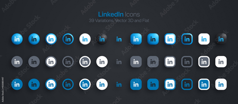 Flat Linkedin Icon