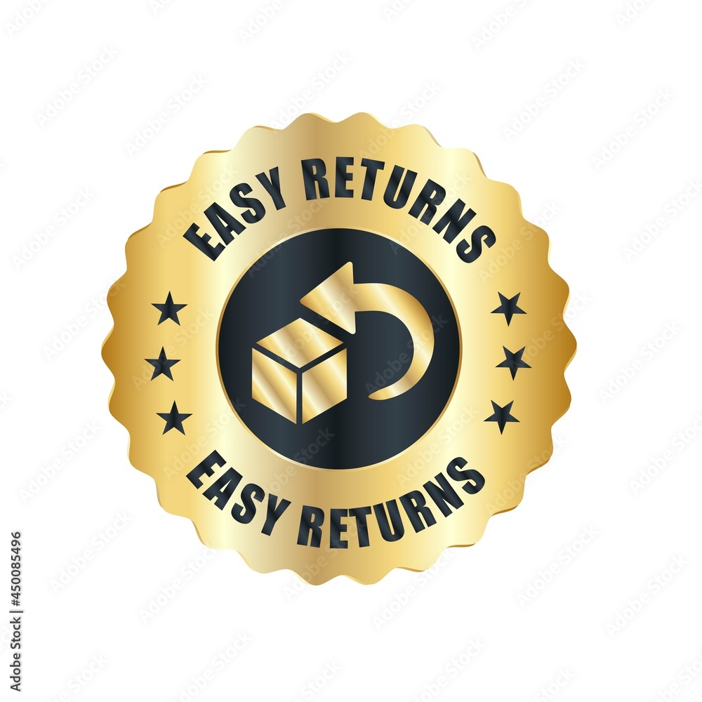 Easy Returns vector logo. trust badges. easy returns icons, Stock ...