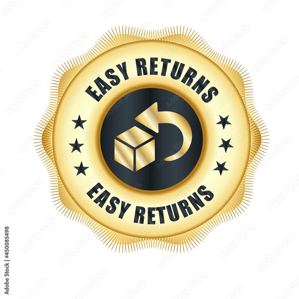 Easy Returns vector logo. trust badges. easy returns icons, Stock ベクター ...