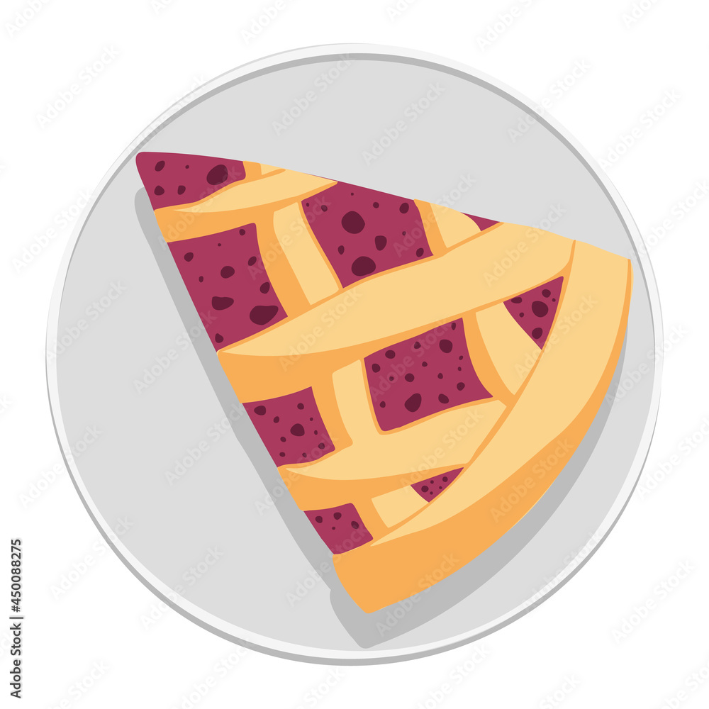 Piece of berry pie. Vector Illustration. Stock Vector | Adobe Stock