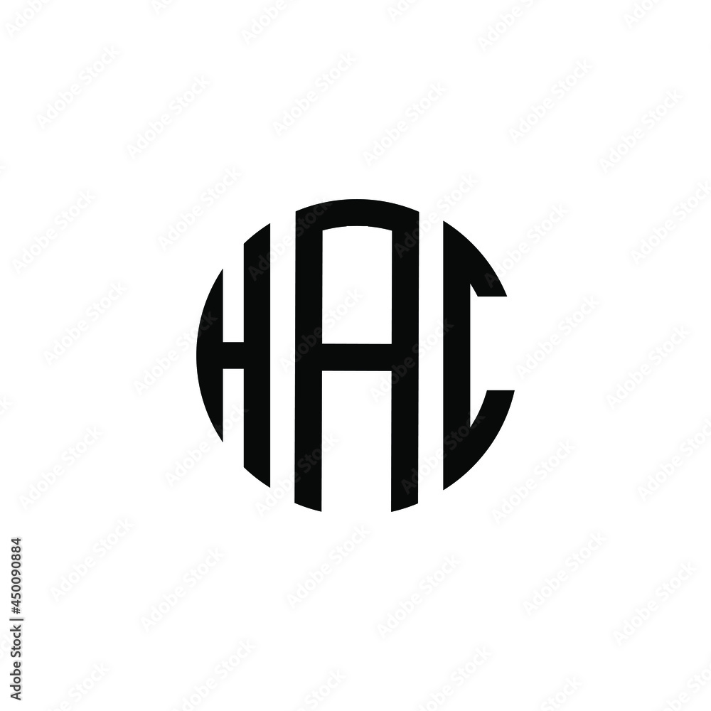 HAC letter logo design. HAC modern letter logo with black background ...