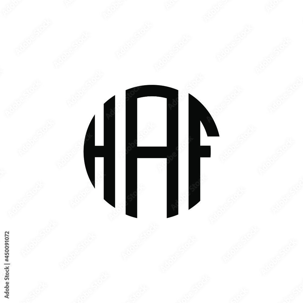 HAF letter logo design. HAF modern letter logo with black background ...