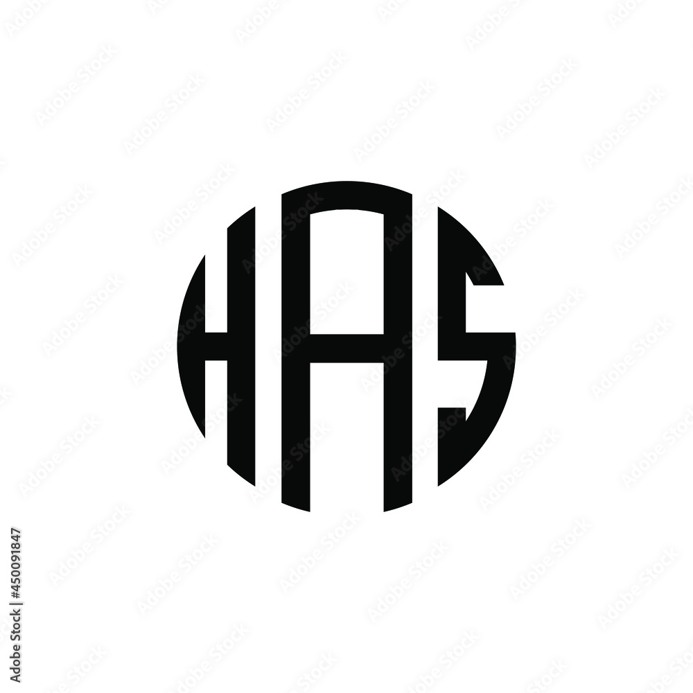 HAS letter logo design. HAS modern letter logo with black background ...
