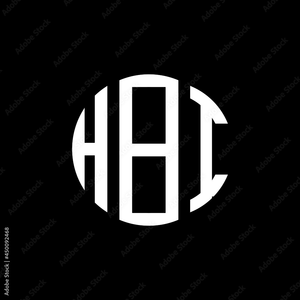HBI letter logo design. HBI modern letter logo with black background ...