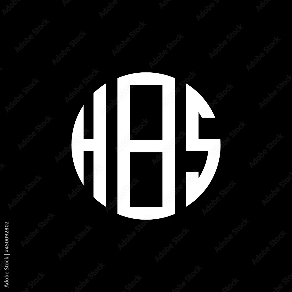HBS letter logo design. HBS modern letter logo with black background ...