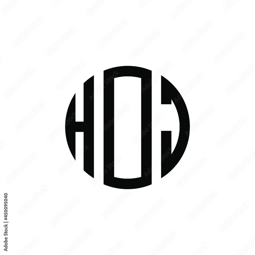 HDJ letter logo design. HDJ modern letter logo with black background ...