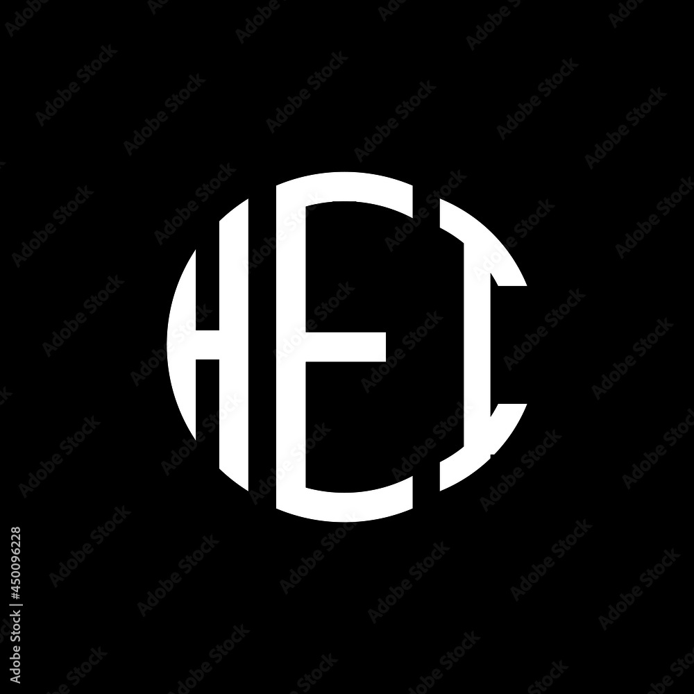 Vecteur Stock HEI letter logo design. HEI modern letter logo with black ...