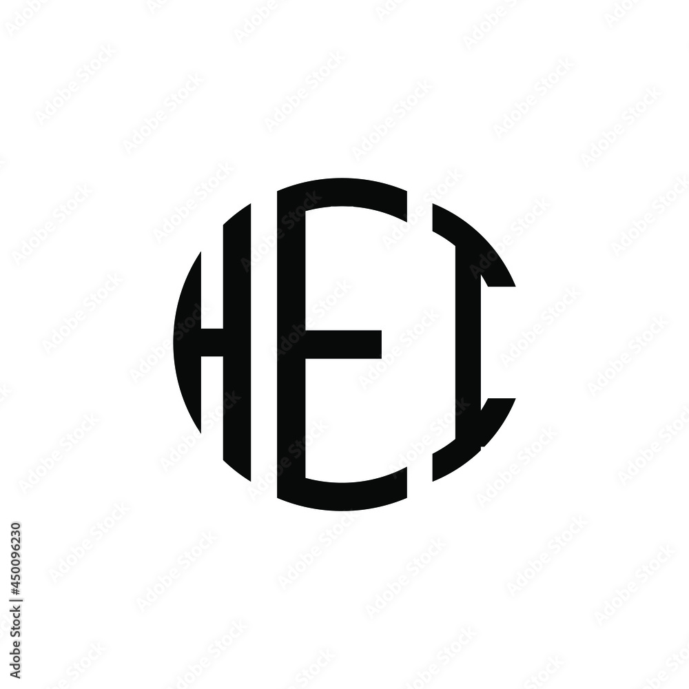 HEI letter logo design. HEI modern letter logo with black background ...