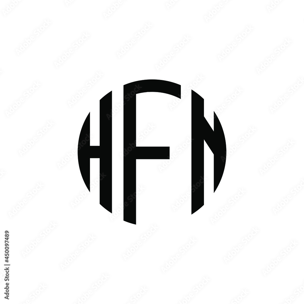HFN letter logo design. HFN modern letter logo with black background. HFN creative letter logo ...