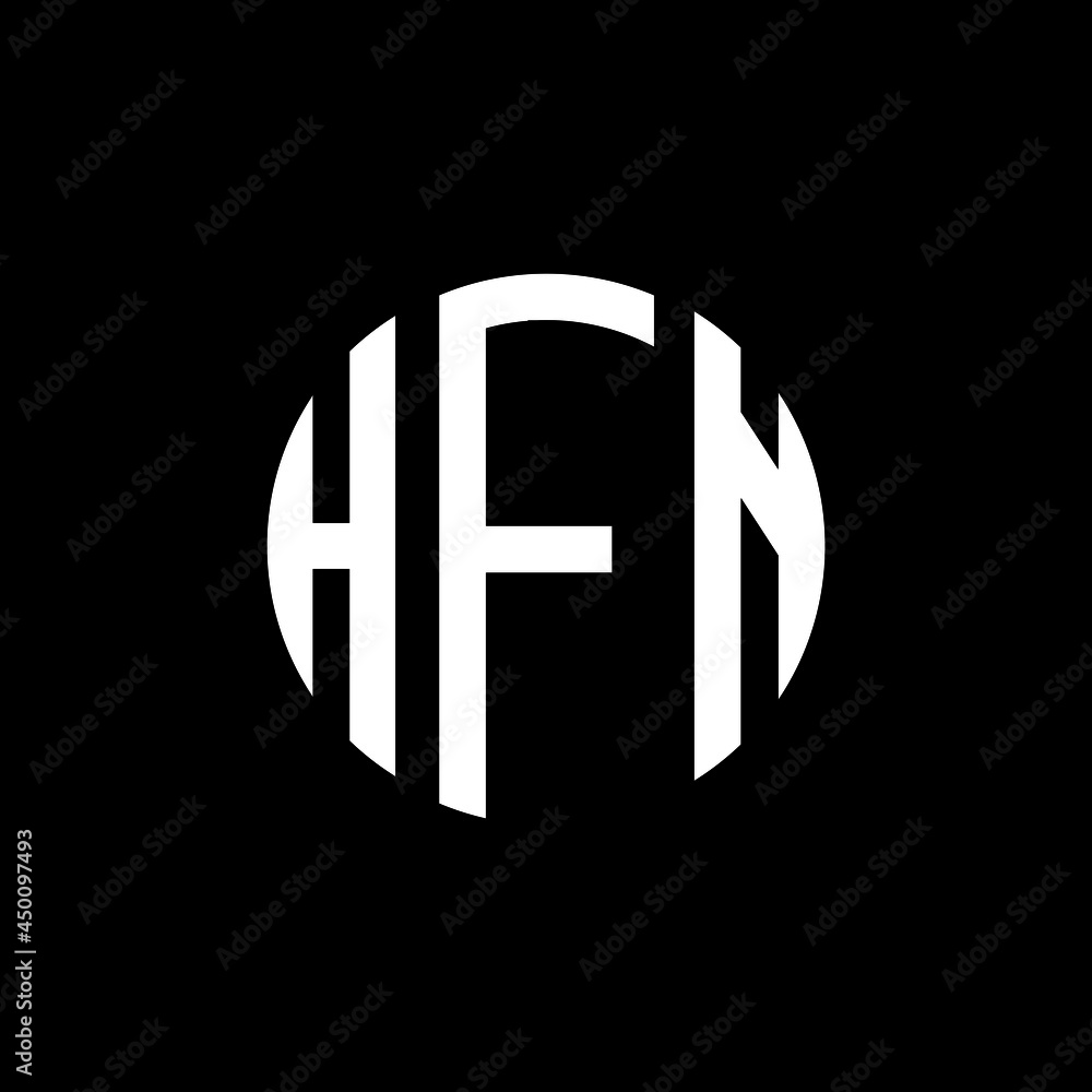 HFN letter logo design. HFN modern letter logo with black background ...