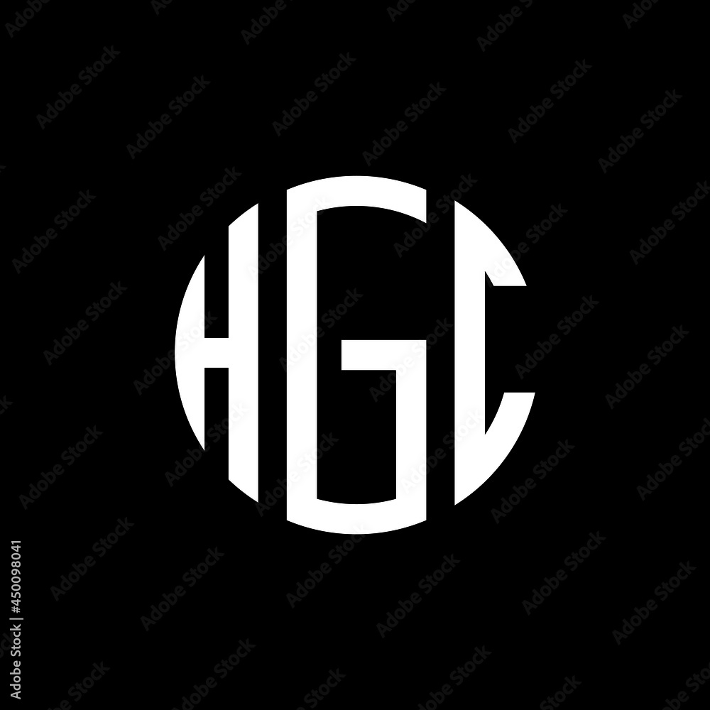 HGC letter logo design. HGC modern letter logo with black background. HGC creative letter logo ...