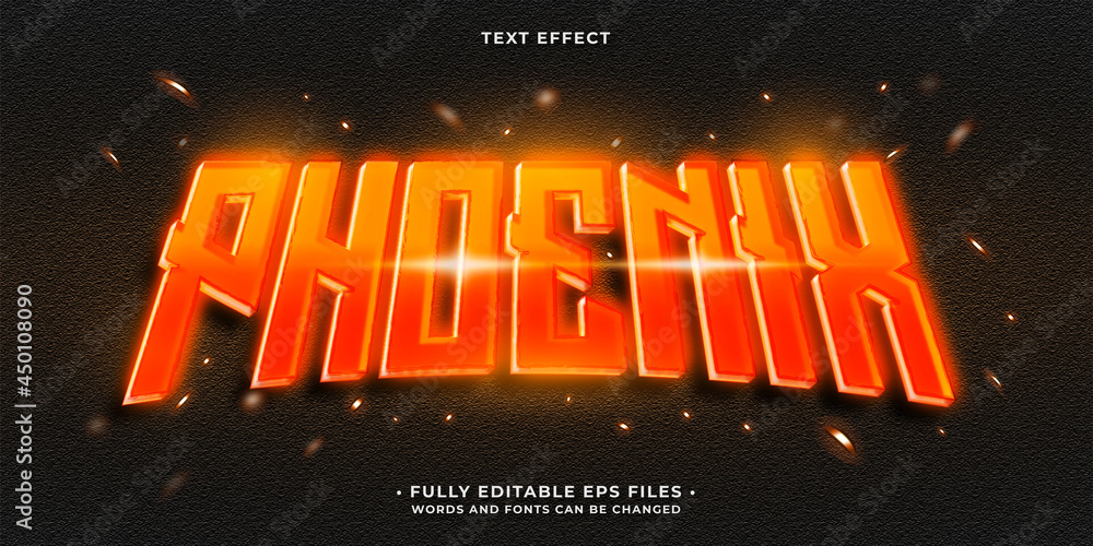 glowing hot burning flames of red phoenix text effect editable eps cc ...