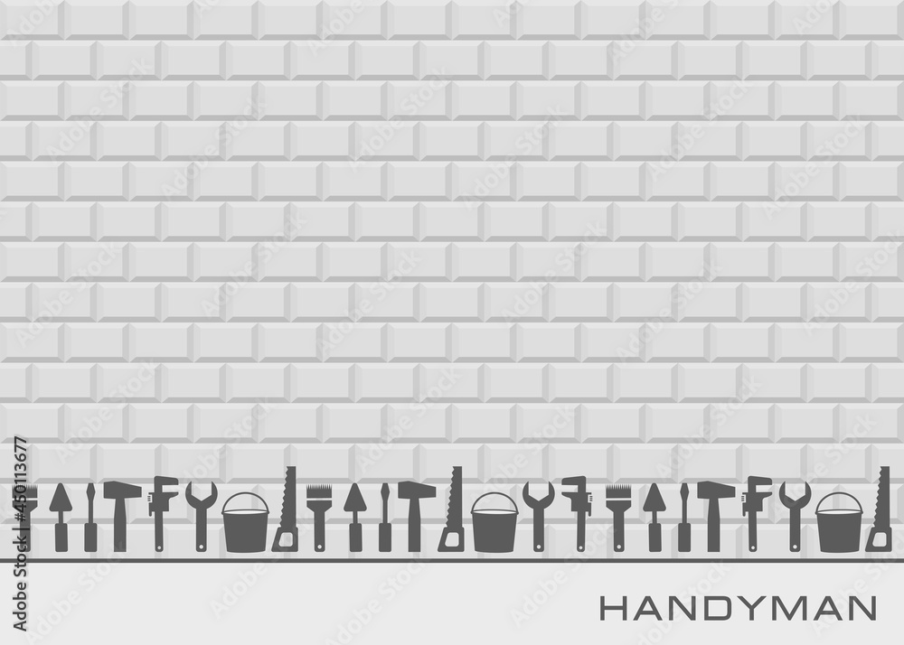 Professional handyman services. Vector banner template with tools ...