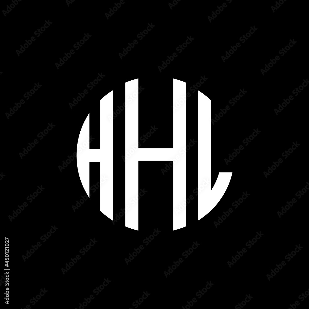 HKL letter logo design. HKL modern letter logo with black background ...