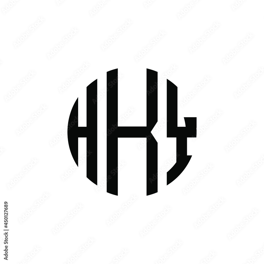 HKY letter logo design. HKY modern letter logo with black background ...