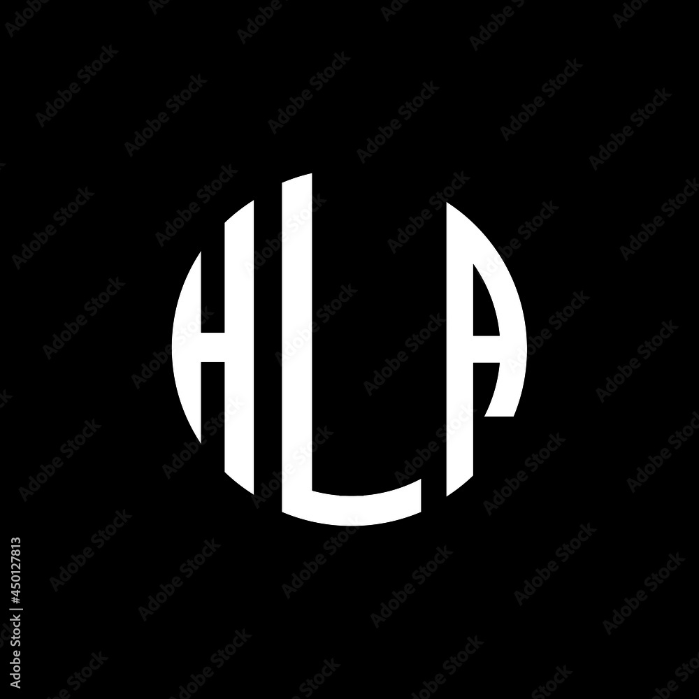 HLA letter logo design. HLA modern letter logo with black background ...