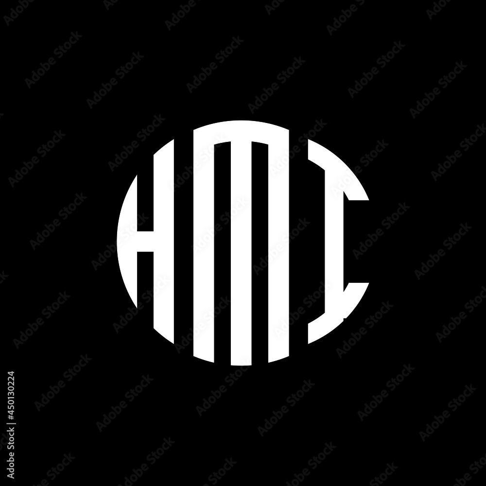 HMI letter logo design. HMI modern letter logo with black background ...