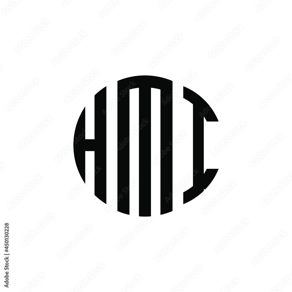 Vecteur Stock HMI letter logo design. HMI modern letter logo with black ...
