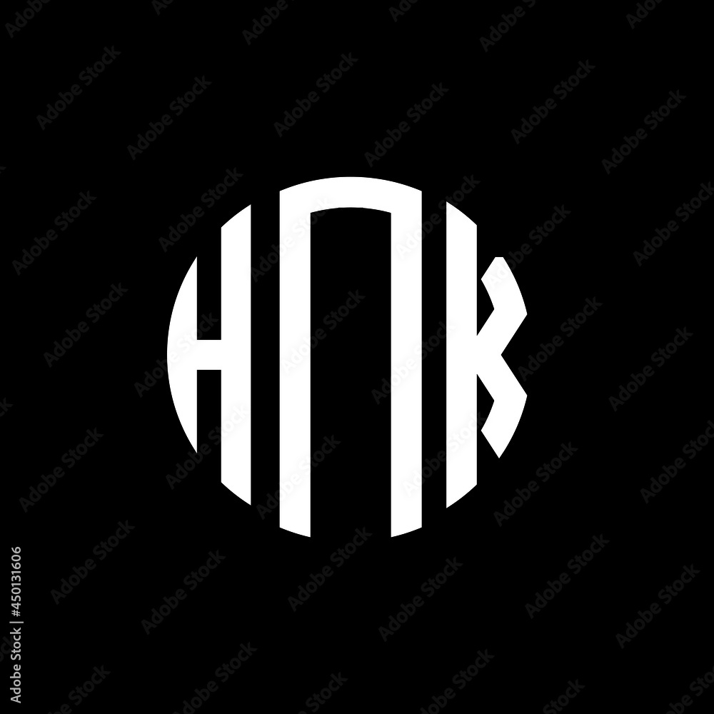 HNK letter logo design. HNK modern letter logo with black background ...