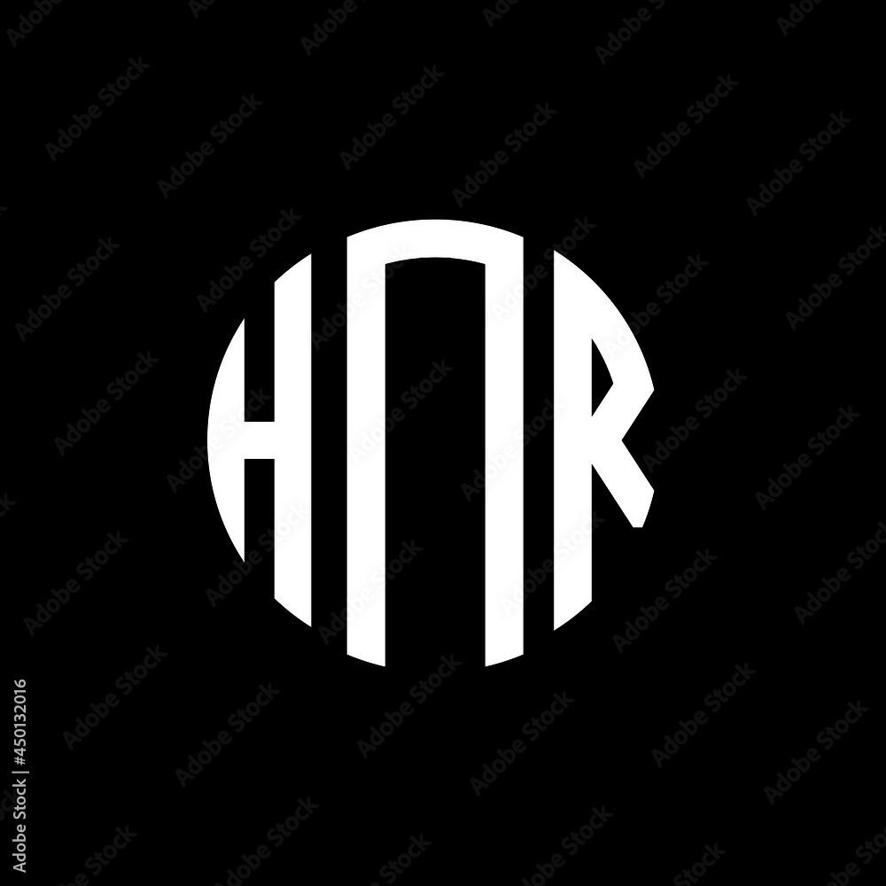 HNR letter logo design. HNR modern letter logo with black background ...