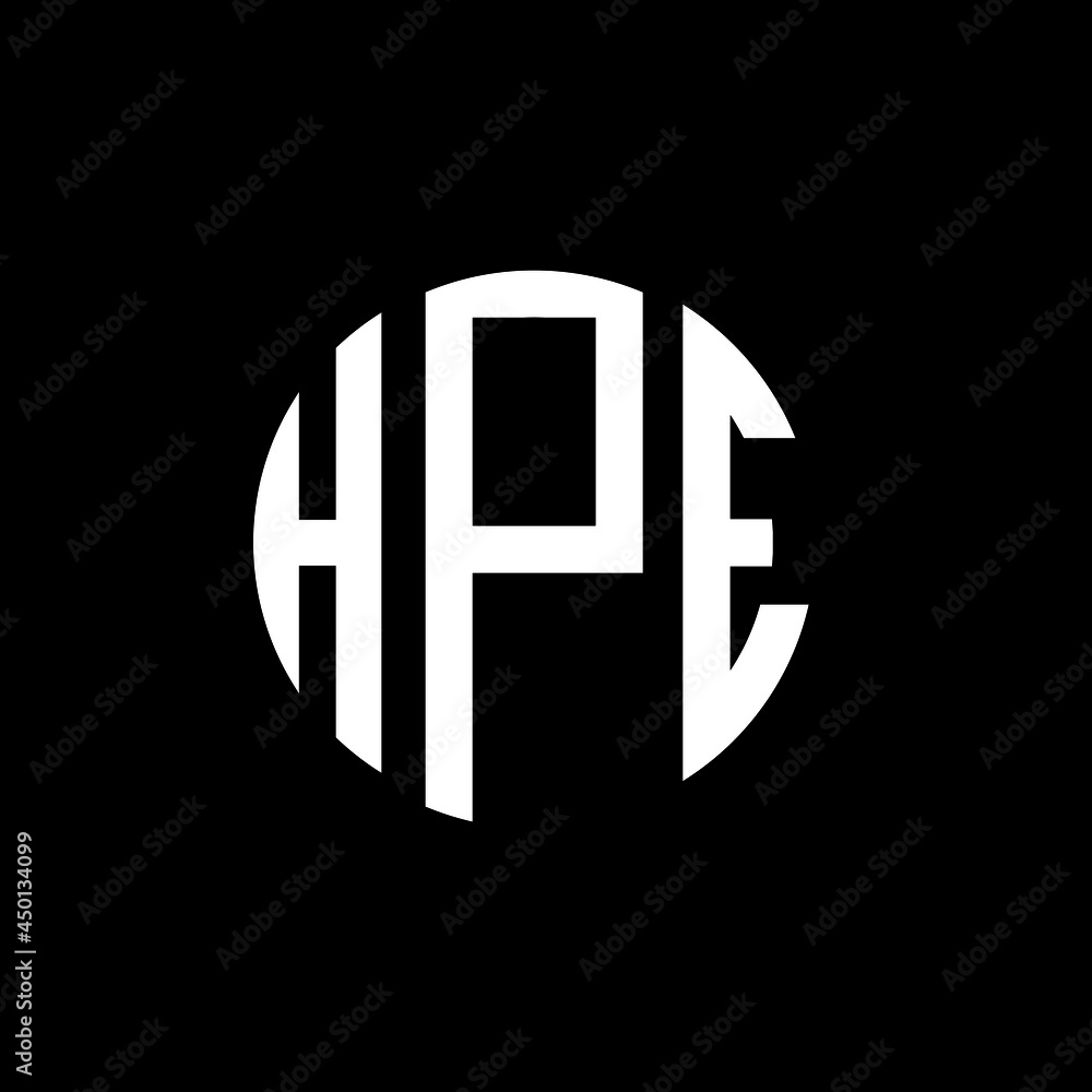 Vecteur Stock HPE letter logo design. HPE modern letter logo with black ...