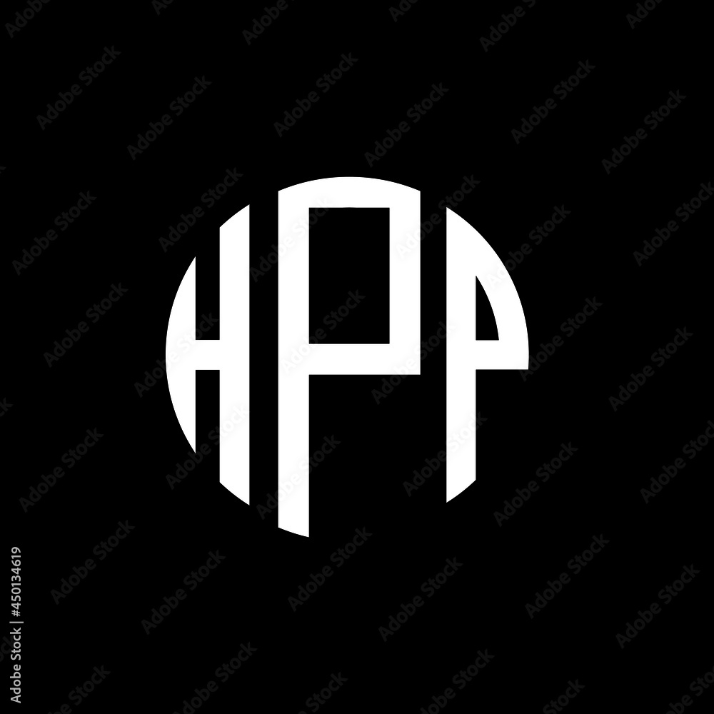 HPP letter logo design. HPP modern letter logo with black background ...