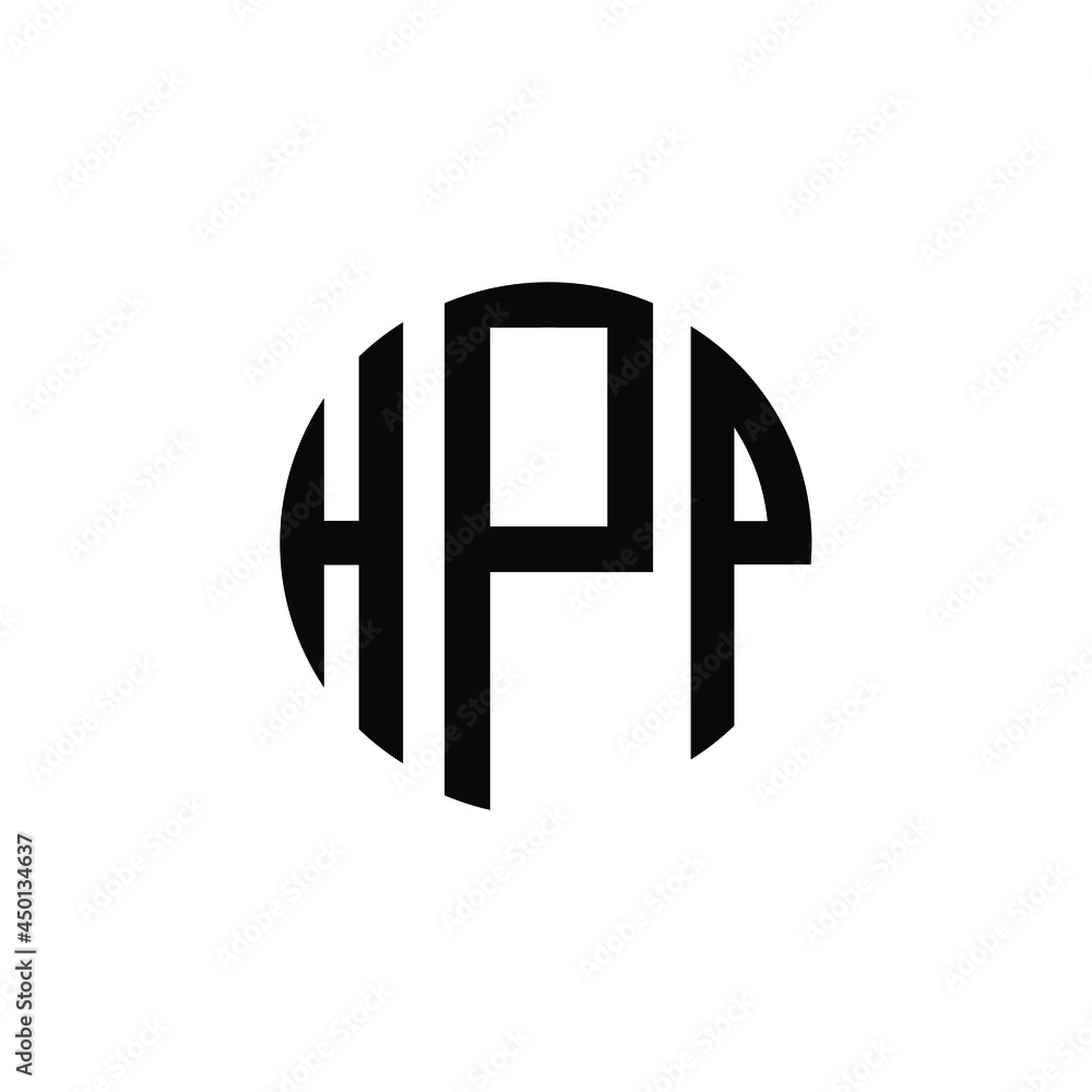 HPP letter logo design. HPP modern letter logo with black background ...