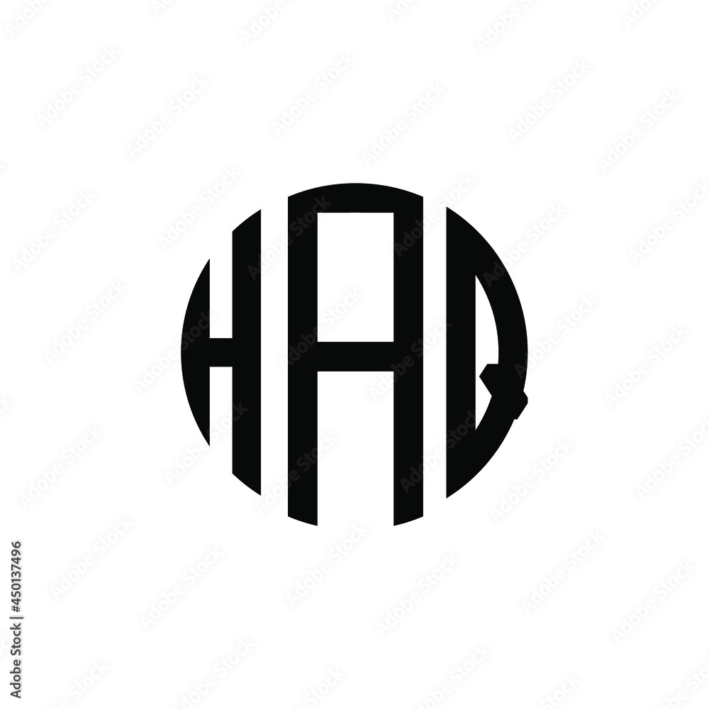 HAQ letter logo design. HAQ modern letter logo with black background ...