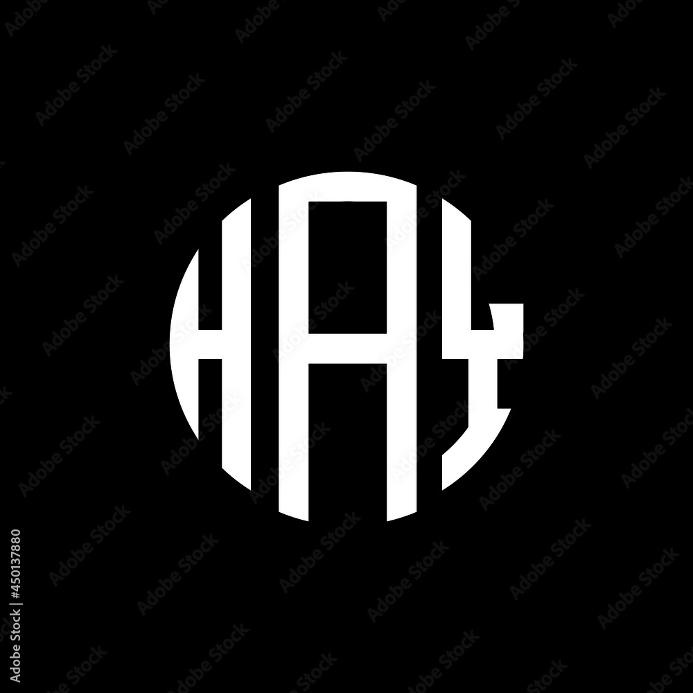 HAY letter logo design. HAY modern letter logo with black background ...