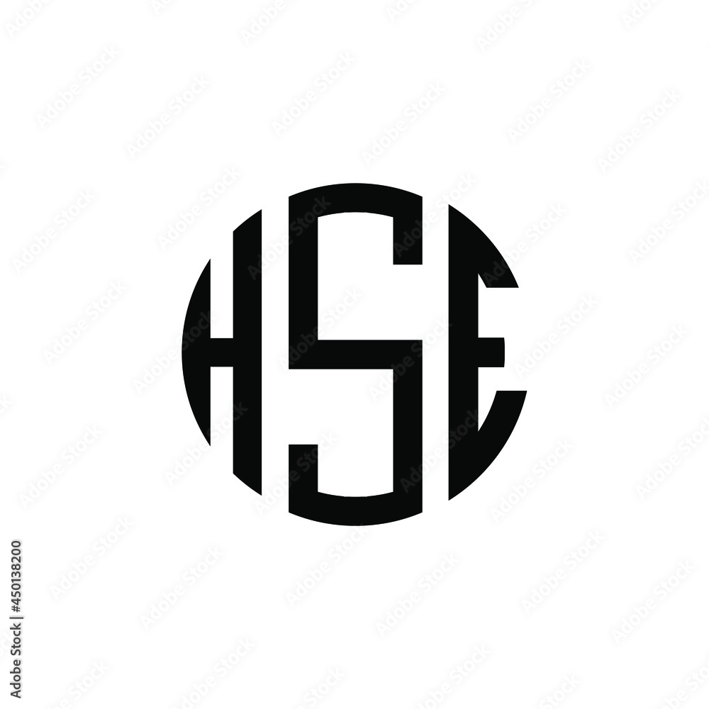 Vecteur Stock HSE letter logo design. HSE modern letter logo with black ...