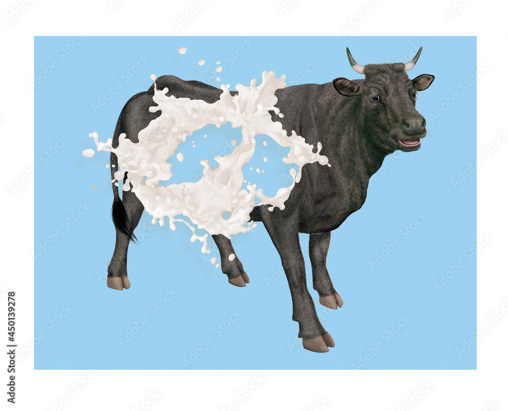 vache laitière, animal, plein de lait, explosion du lait, ventre, ferme ...