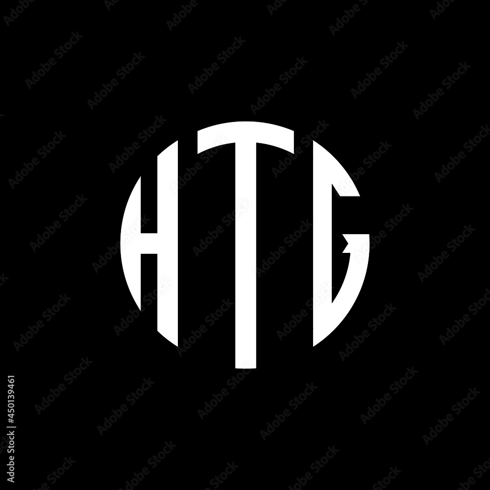 HTG letter logo design. HTG modern letter logo with black background ...