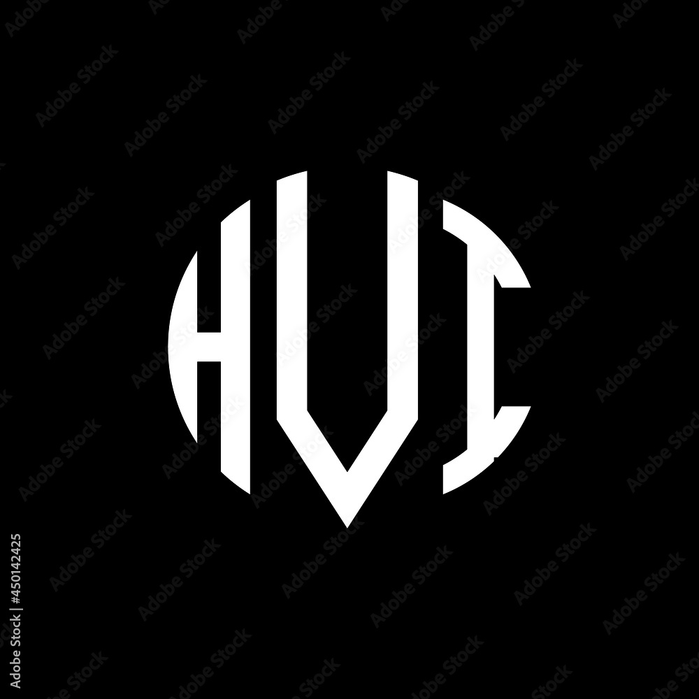 HVI letter logo design. HVI modern letter logo with black background ...