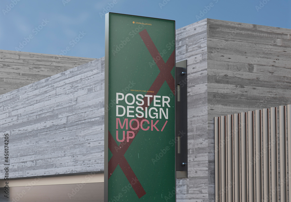 Rectangular Poster Mockup Stock Template | Adobe Stock