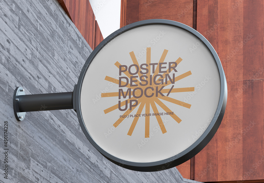 Round Poster Mockup Stock Template | Adobe Stock