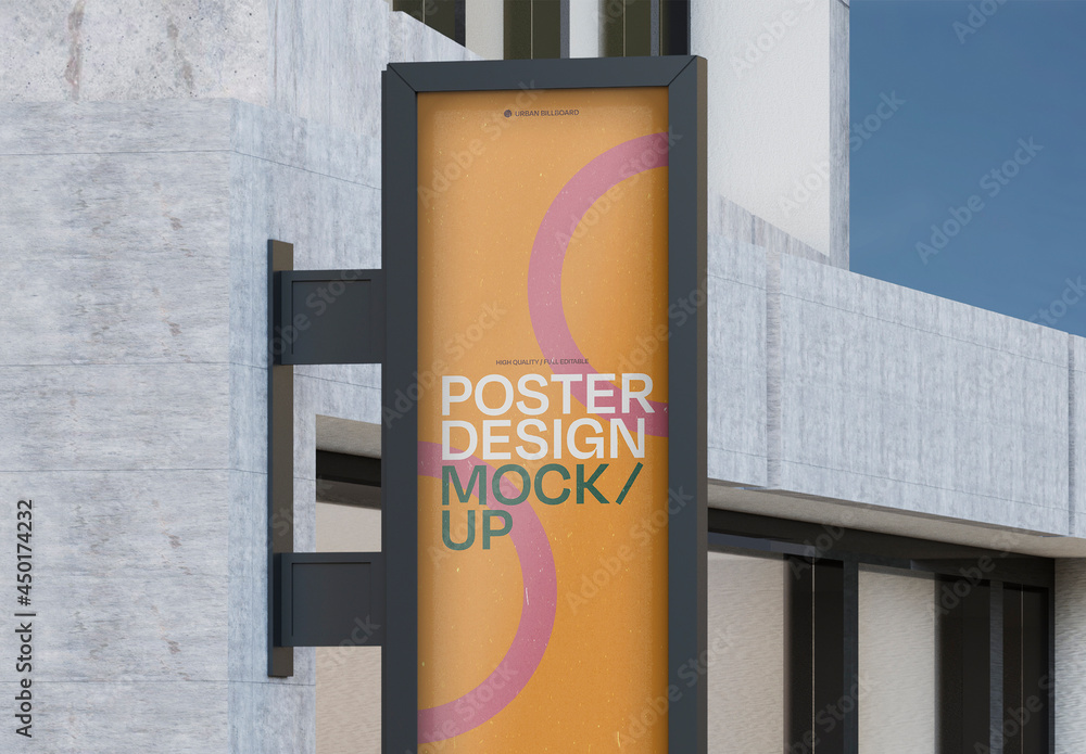 Poster on Wall Mockup Stock Template | Adobe Stock