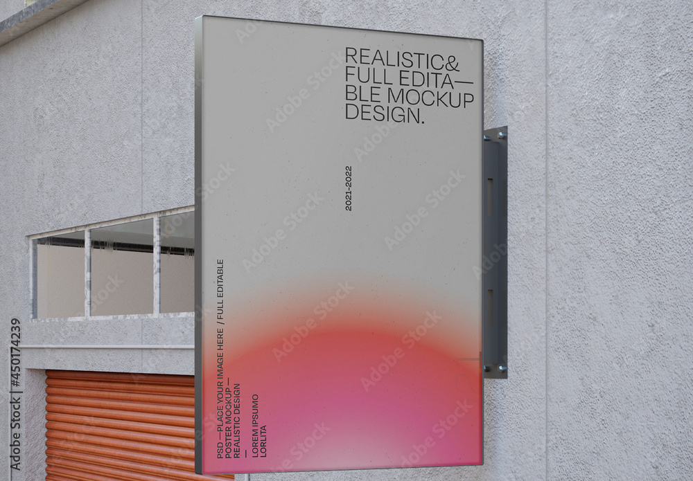 Square Poster on Wall Mockup Stock Template | Adobe Stock